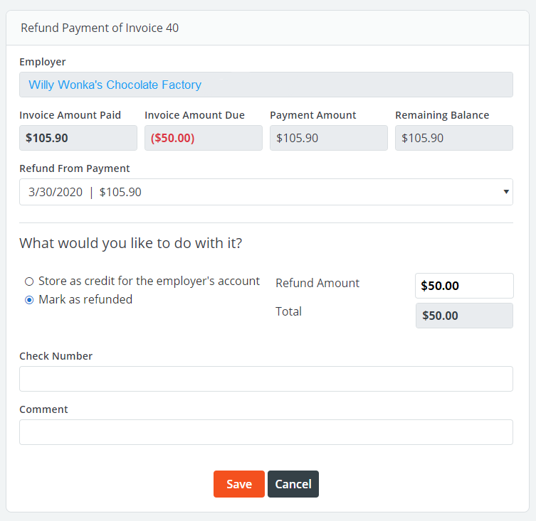 Refunds - Pers Admins